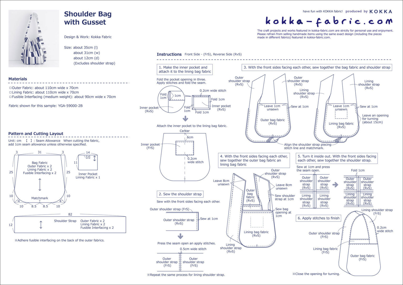 Shoulder Bag With Gusset – Free Sewing Tutorial | FREE SEWING TUTORIALS ...