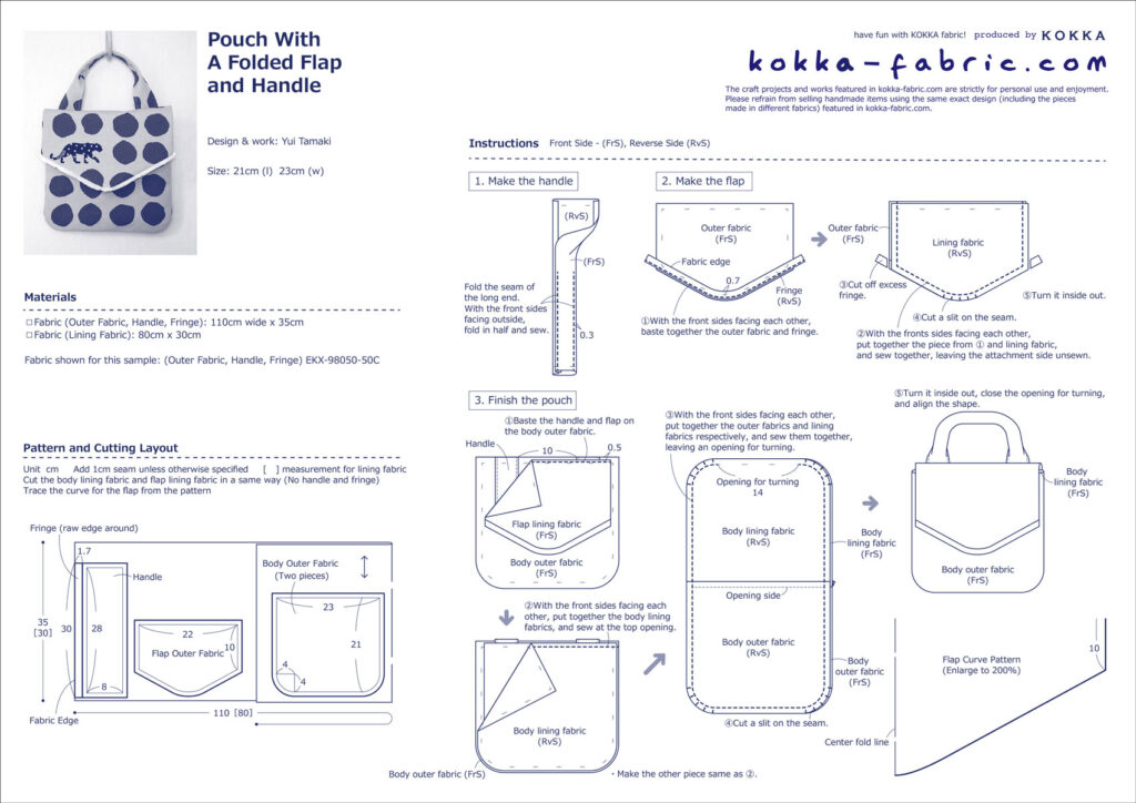 Pouch With A Folded Flap and Handle – Free Sewing Tutorial | FREE ...