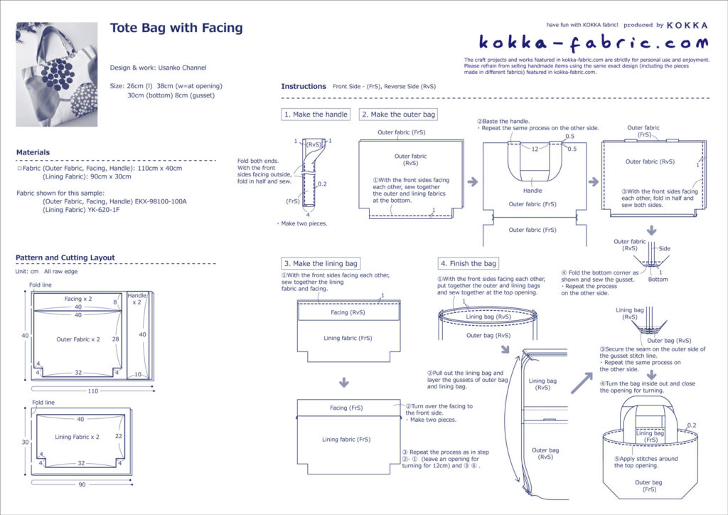Tote Bag with Facing – Free Sewing Tutorial | FREE SEWING TUTORIALS ...