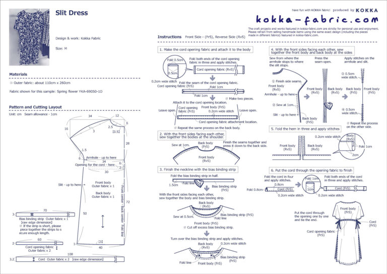Slit Dress Sewing Instructions | KOKKA-FABRIC.COM | have fun with kokka ...